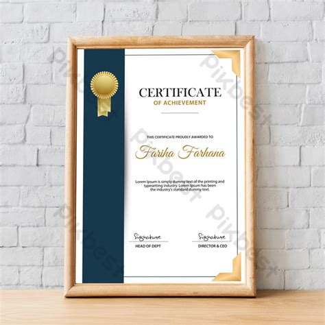 Luxurious Portrait Certificate Design Template Eps Free Download Pikbest