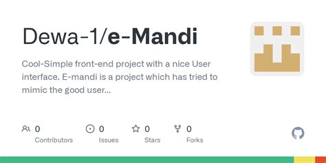 Github Dewa E Mandi Cool Simple Front End Project With A Nice User