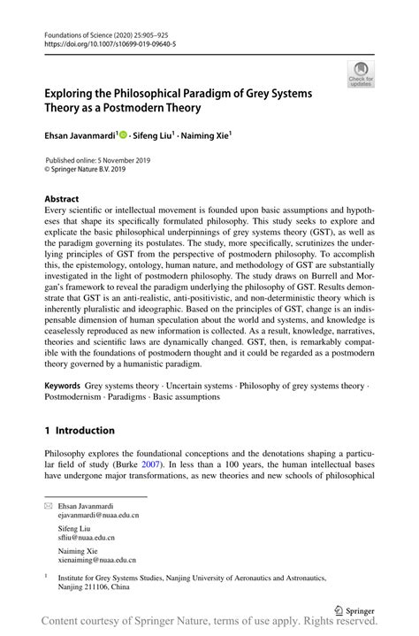 Exploring The Philosophical Paradigm Of Grey Systems Theory As A