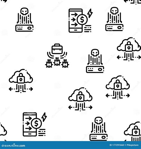 Pentesting Software Seamless Pattern Vector Stock Vector Illustration