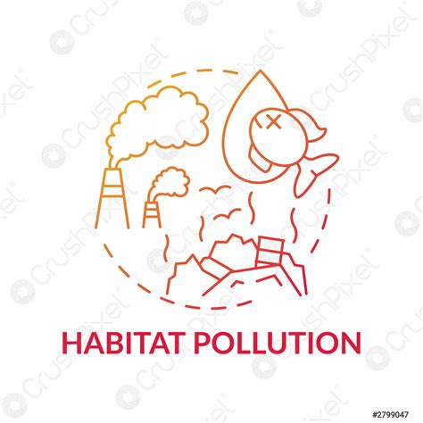 Habitat Pollution Red Gradient Concept Icon Stock Vector Crushpixel