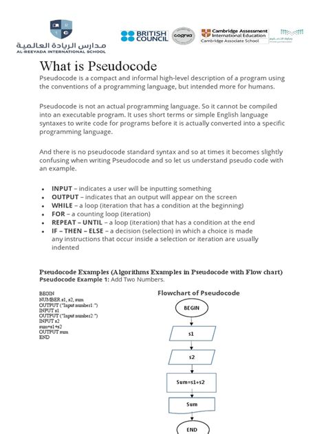Pseudocode With Flowchart Examples Pdf