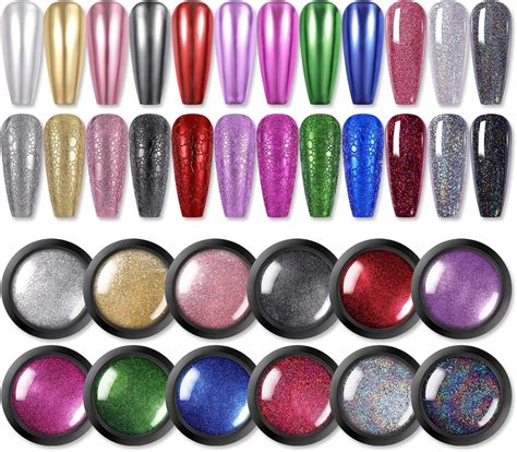 Born Pretty Mirror Chrome Nail Powder Set 12 Colors