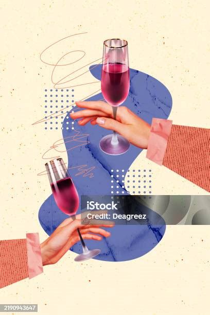 서식 파일 포스터 트렌드 삽화 3d 사진 콜라주 파티 휴일 손 보류 마실 것 금요일 토스트 클럽 편하게 하다 유리 칵테일 샴페인 0명에 대한 스톡 사진 및 기타 이미지