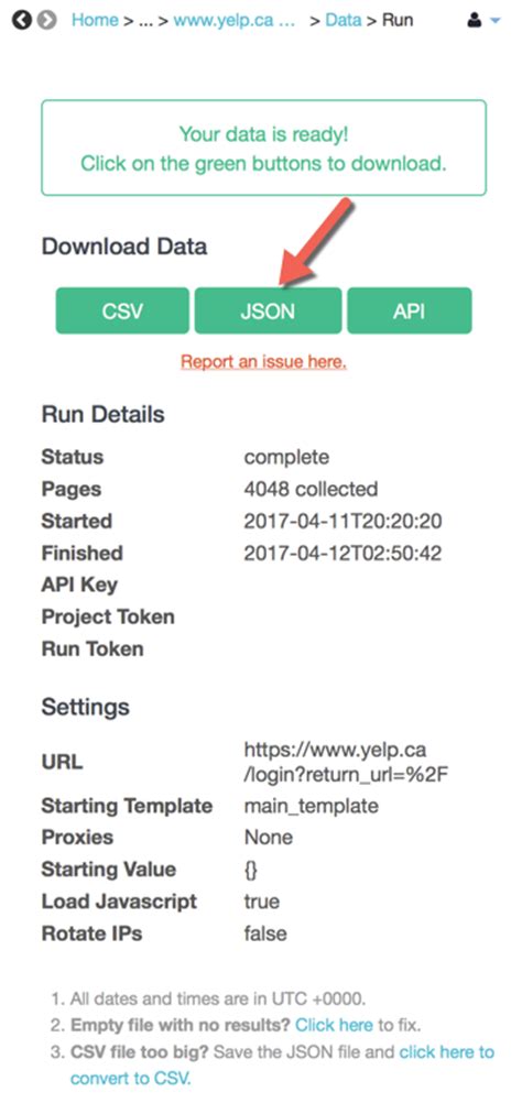 Convert JSON To CSV ParseHub Help Center