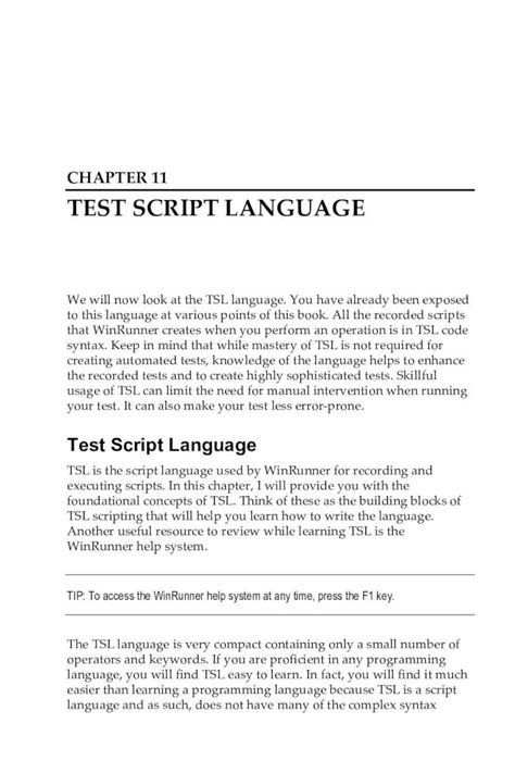 PDF CHAPTER TEST SCRIPT LANGUAGE Genixcorp Comgenixcorp Com Testing Files TSL Pdf