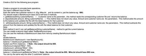 Solved Create A Gui For The Following Java Program Create A