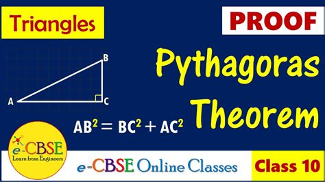 pythagoras theorem class 10 maths proof of pythagoras theorem