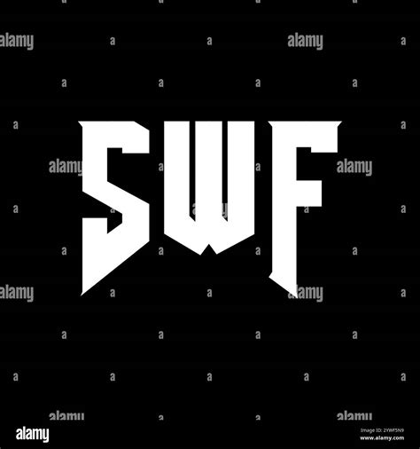 Swf Letter Logo Design For Technology Company Swf Logo Design Black And White Color Combination