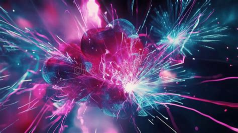 Colorful Abstract Explosion Depicting Vibrant Energy And Movement In A Digital Space At Night