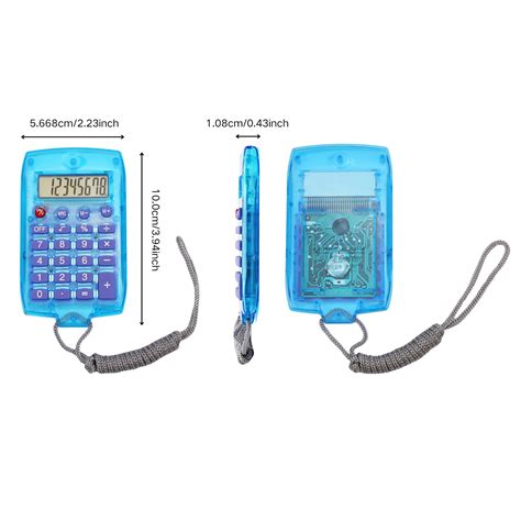 Factory Wholesale 8 Digit Color Transparent Mini Pocket Calculator With Hanging Rope Huayang