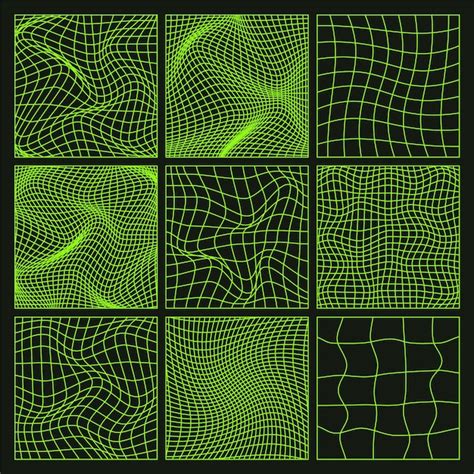 Premium Vector Wireframe Shapes Lined Perspective Mesh D Grid Low