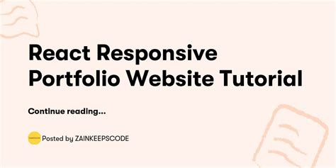 React Responsive Portfolio Website Tutorial — Zainkeepscode Buymeacoffee