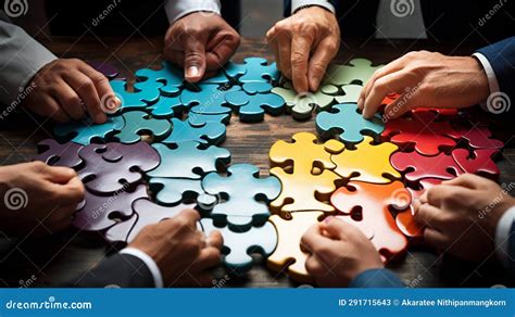 business people working together jigsaw puzzles represent businessmen