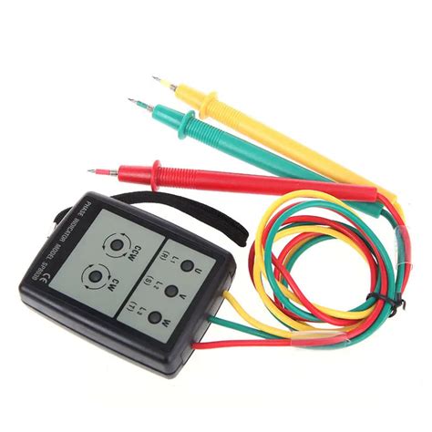 digital three 3 phase sequence indicator with open phase checker