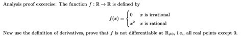 Solved Analysis Proof Excercise The Function Fr→r Is