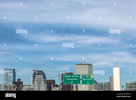 Enter The Capital Of Massachusetts Boston By Highway In The