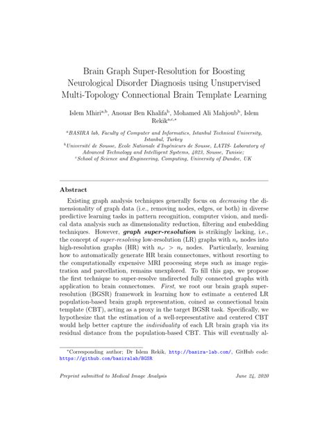 PDF Brain Graph Super Resolution For Boosting Neurological Disorder Diagnosis Using