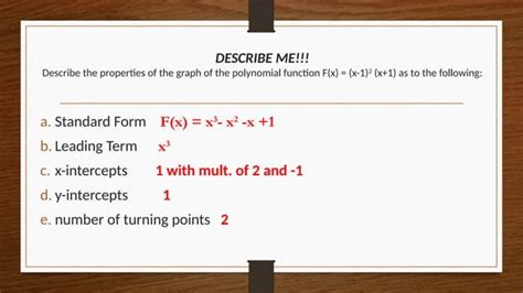 G10 Math Q2 Week 1 Graph Of Polynomial Functions Pptx Physics Science
