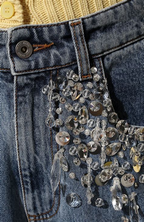 Женские голубые джинсы Miu Miu купить в интернет магазине ЦУМ арт Gwp405 1zhm F0008