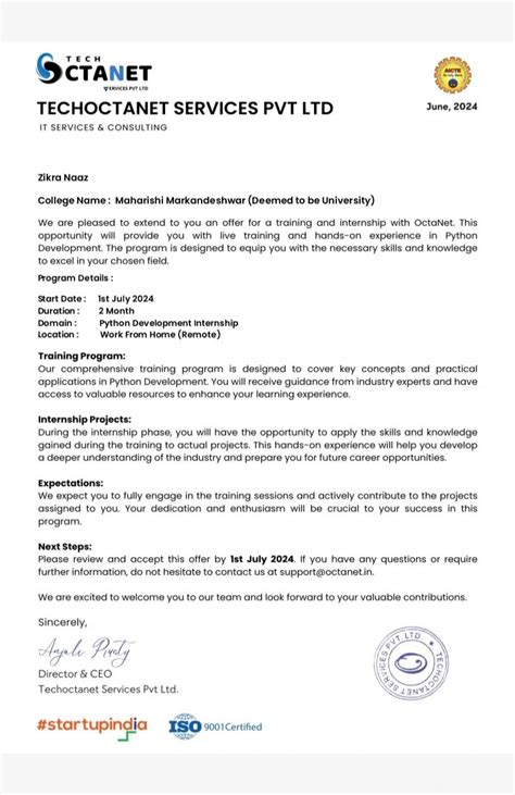 Zikra Naaz On Linkedin Python Goal Career Internship