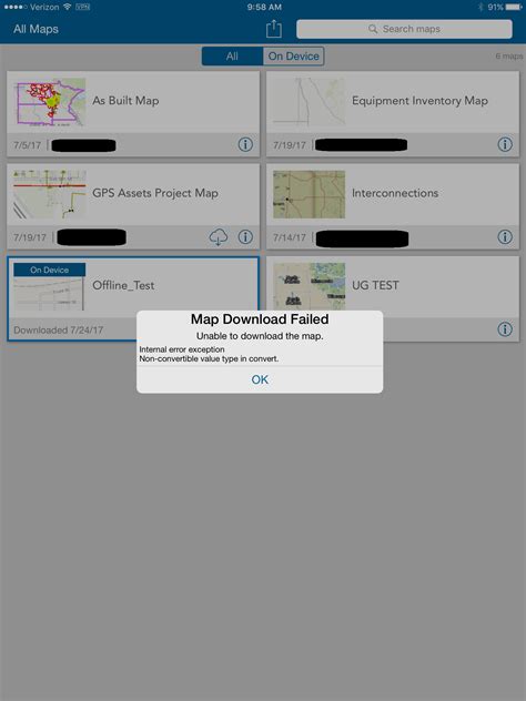 Odd Error Downloading Offline Maps In Collector Esri Community