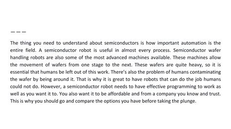 Automate Your Semiconductor Facilities Ppt