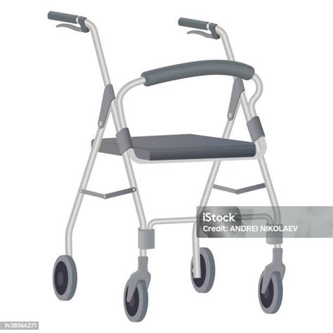 롤레이터재활을 위한 의료 기구 장애인과 노인의 움직임을위한 바퀴가 달린 워커 벡터 그림입니다 롤레이터에 대한 스톡 벡터 아트 및 기타 이미지 Istock