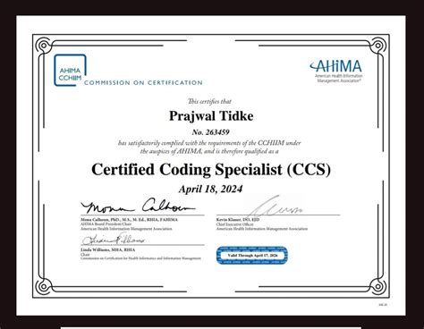 Prajwal Tidke On Linkedin Ahima Ccs Certification Medicalcoding