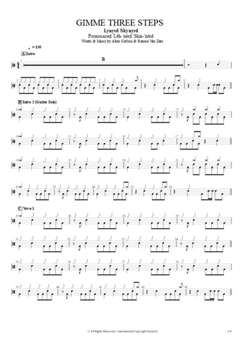 Gimme Three Steps Tab By Lynyrd Skynyrd Guitar Pro Full Score