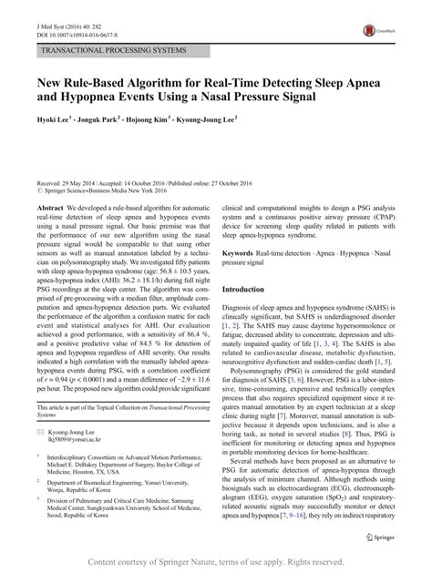 New Rule Based Algorithm For Real Time Detecting Sleep Apnea And