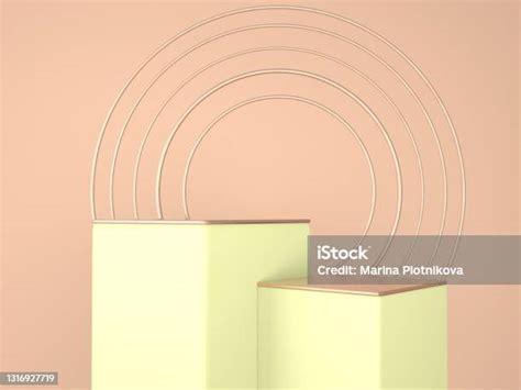 기하학적 모양의 3d 렌더링 스튜디오 바닥에 연단 제품 프레젠테이션을 위한 플랫폼 배경 모의 0명에 대한 스톡 사진 및 기타 이미지 istock