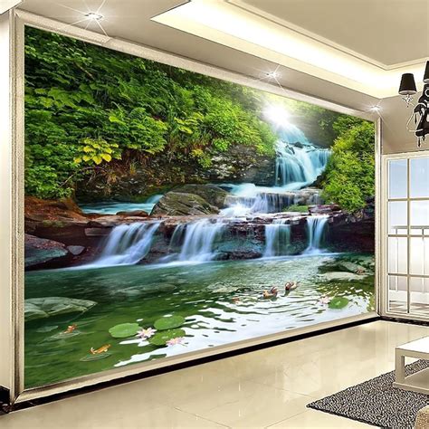 Keartnzi Custom Waterfall 3d Mural Nature Landscape