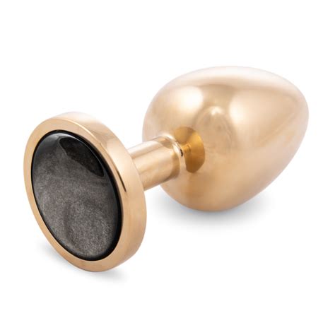 silver sheen obsidian butt plug