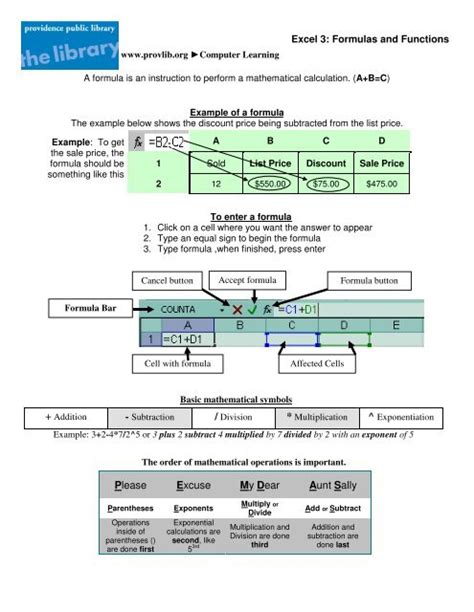 microsoft excel 3 formulas and functions