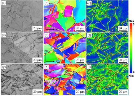 Ebsd Analysis Of Fe 27mn 9al 1c Steel At Different Strains A D G Download Scientific