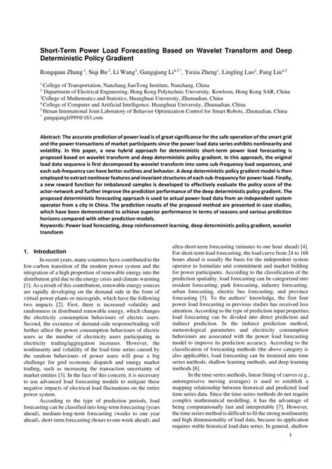 pdf short term power load forecasting based on wavelet transform and