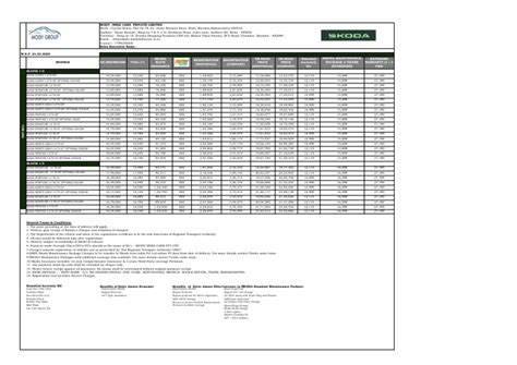 Slavia Price List We 01032025 Pdf Car Car Body Styles