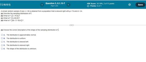 solved a simple random sample of size n 36 is obtained from