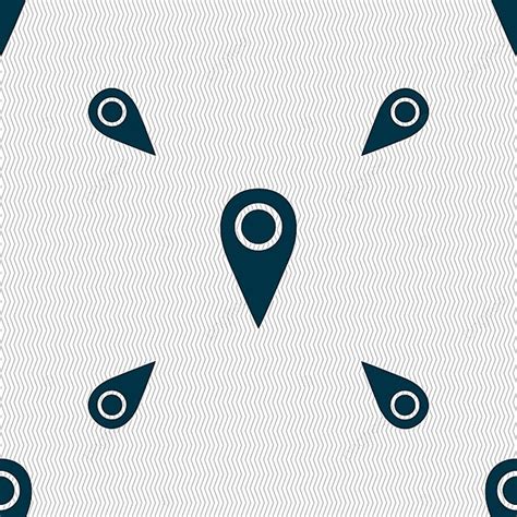 Geometric Texture Seamless Pattern With Vector Map Pointer Icon Sign
