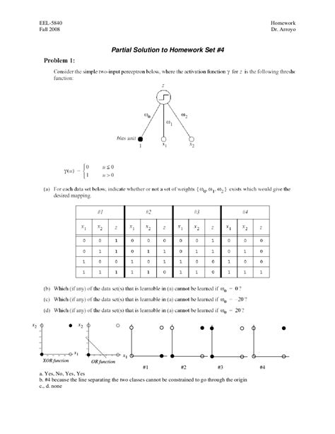 Partial Solution To Homework Set 4 Elements Of Machine Intelligence