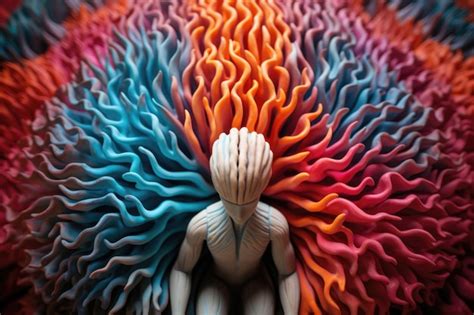 Premium Photo Colorful Brain Mosaic Against A Diverse Backdrop Illustrating The Richness Of