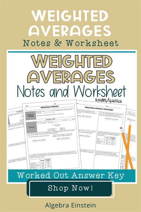 Weighted Averages In Geometry Notes And Worksheet Geometry Lessons