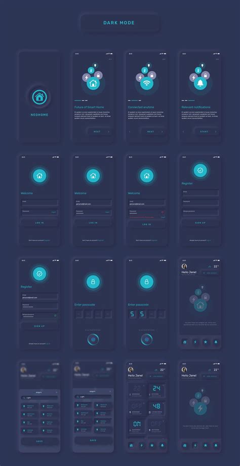 Neohome Ui Kit Smart Home App Neumorphism Ui Kit Ios Paid Neohome