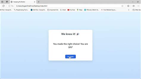 Escaping No Button With Html Css And Javascript Youtube