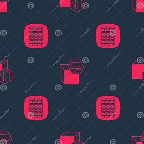 Set Binary Code And Nft Digital Crypto Art On Seamless Pattern Vector Stock Illustration