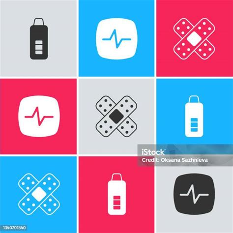 디지털 온도계 심박수 및 교차 붕대 석고 아이콘을 설정합니다 벡터 1위에 대한 스톡 벡터 아트 및 기타 이미지 1위 개 건강 진단 Istock