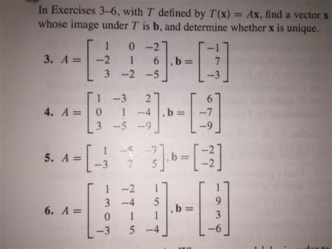 solved in exercises 3 6 with t defined by t x ax find a