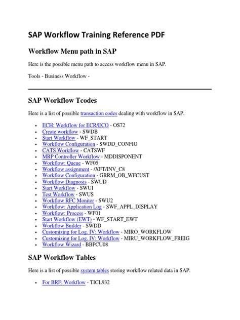 Sap Workflow Training Material Pdf Pdf