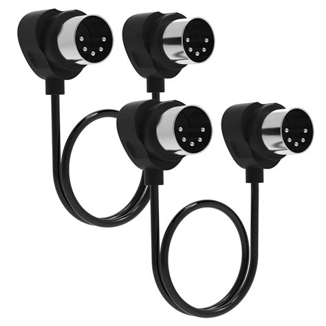 2 Pack 1 Feet 30cm 90 Degree Midi Cable With Ultra Small Plugs For Tight Space 5 Pin Din Midi